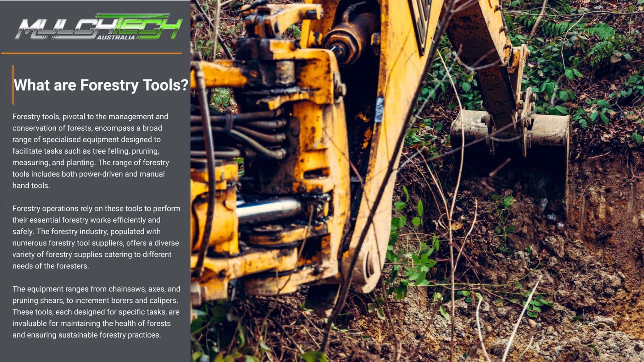 Forestry Tools | Mulchtech - Mulchers | 0439 666 535 | Logging Equipment | Chainsaws | Wood ...